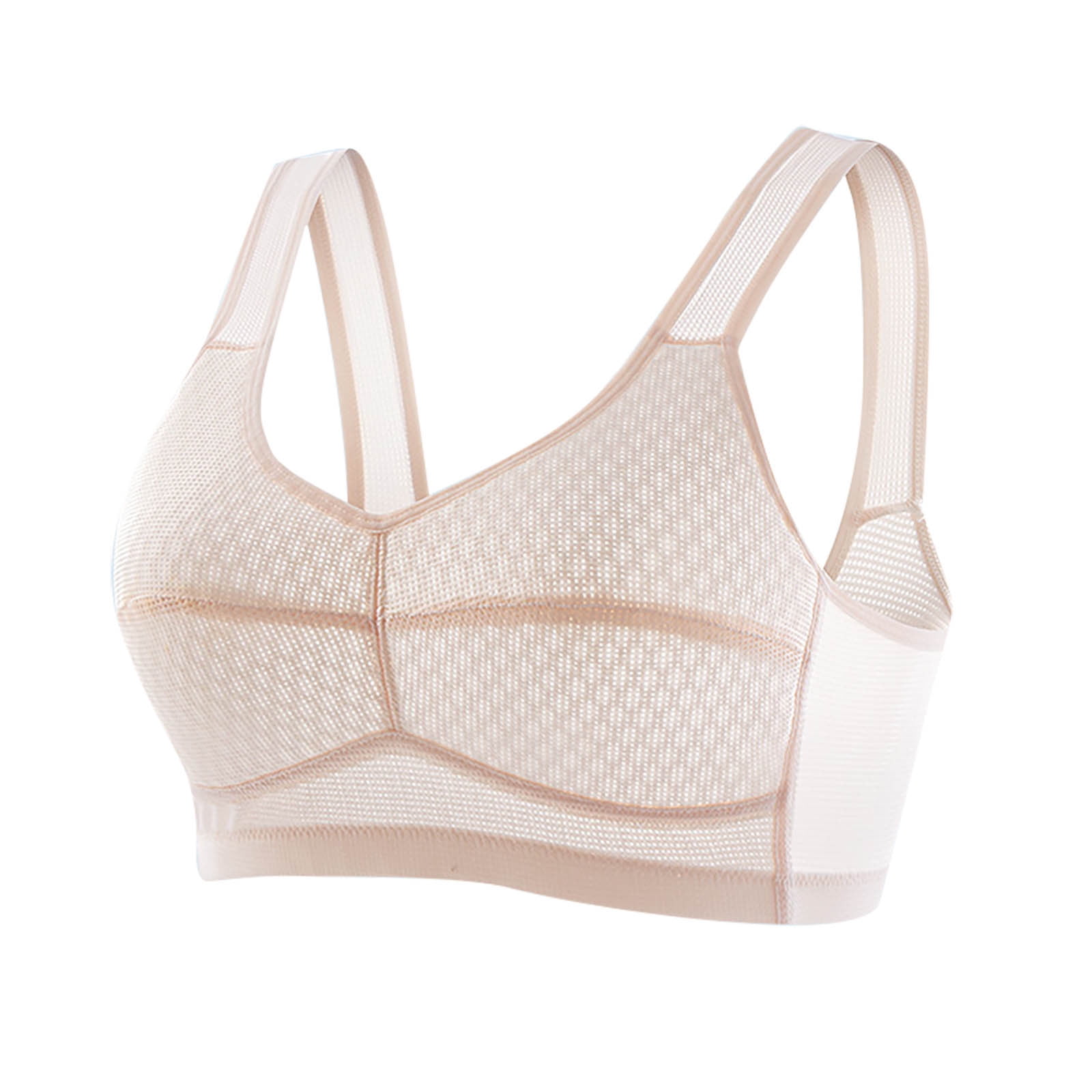 Bras for Women Solid Color Thin Style Ventilate Back Buckle Bra Without ...