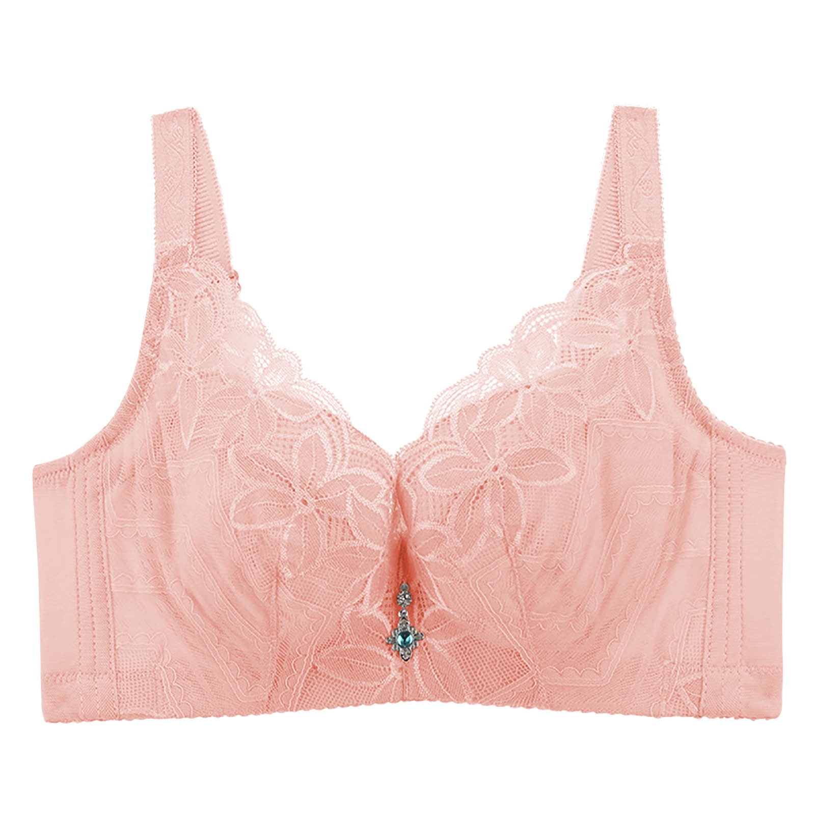 Bras for Women Solid Color Thin Style Ventilate Back Buckle Bra Without Steel Rim Plus Size Bra ...