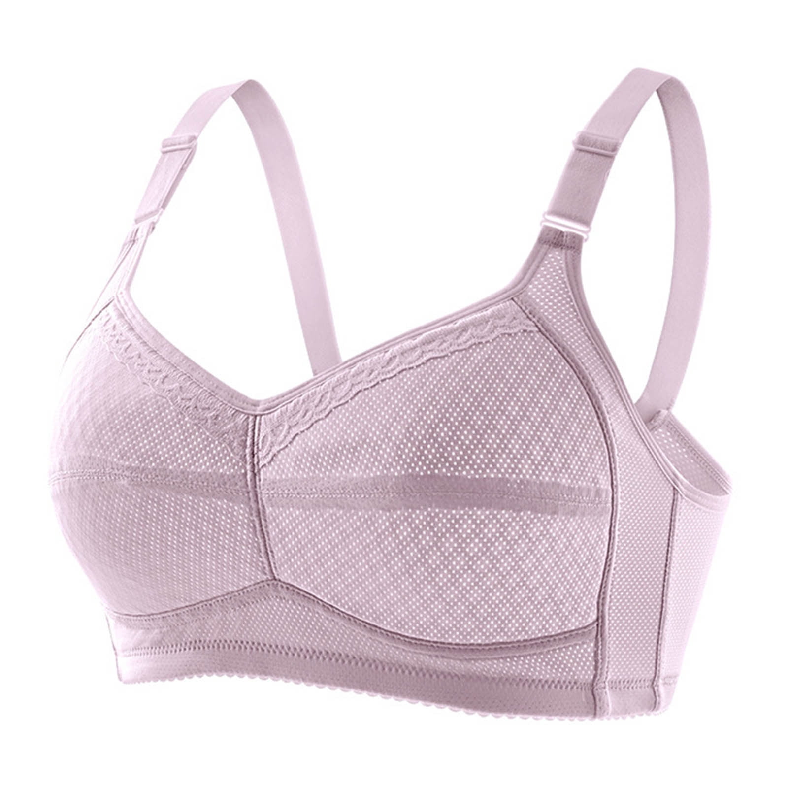 Bras for Women Solid Color Thin Style Ventilate Back Buckle Bra Without ...