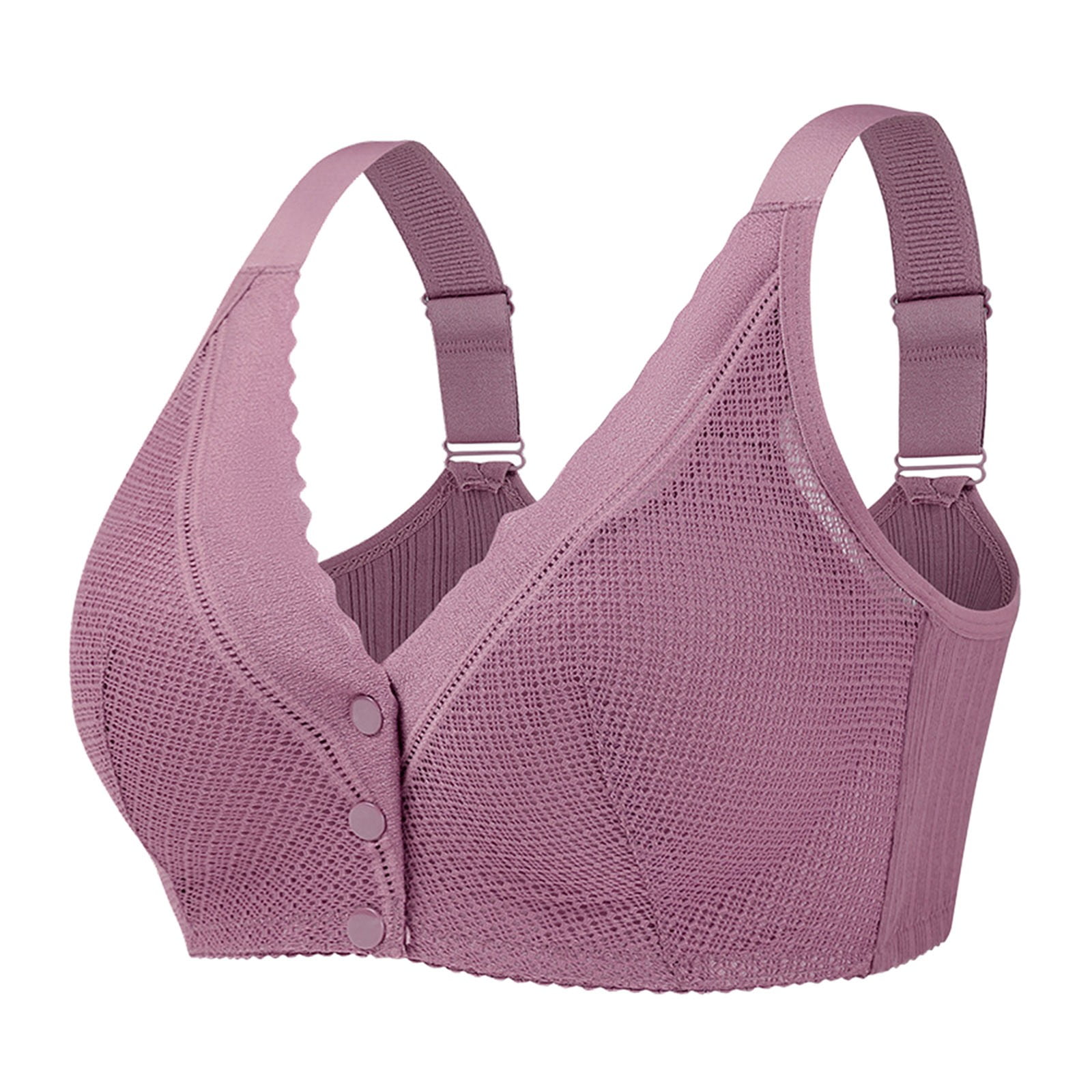 Bras for Women,Supportive Lace Front Closure Bra Adjustable Wide Straps ...