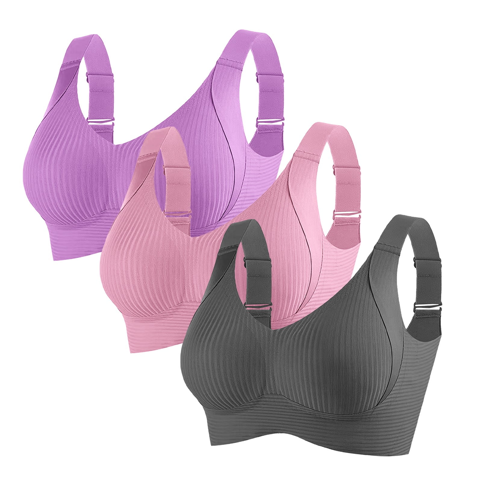 Bras for Women Supportive Wireless Push Up Bra Full Coverage No ...