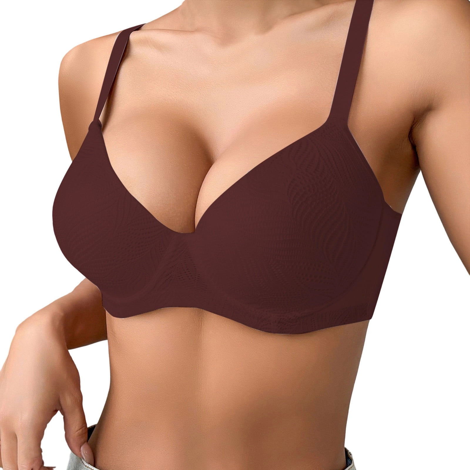 Bras for Women, Thin Solid Color Comfortable Breathable Push Up Bra With Underwire Triple Bra ...