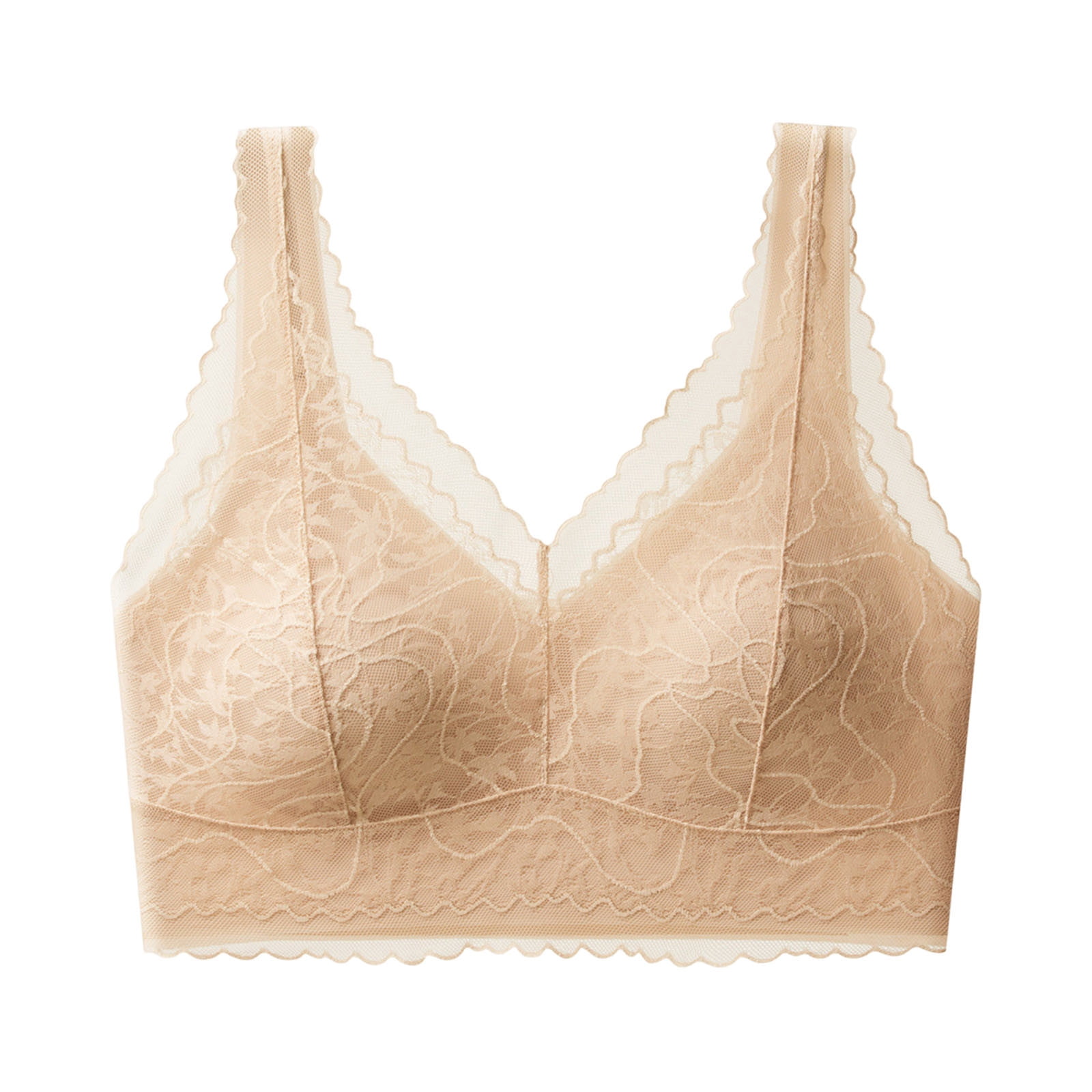 Bras for Women, V Neck with Lace Honeycomb Minimizer Bras Full Coverage ...
