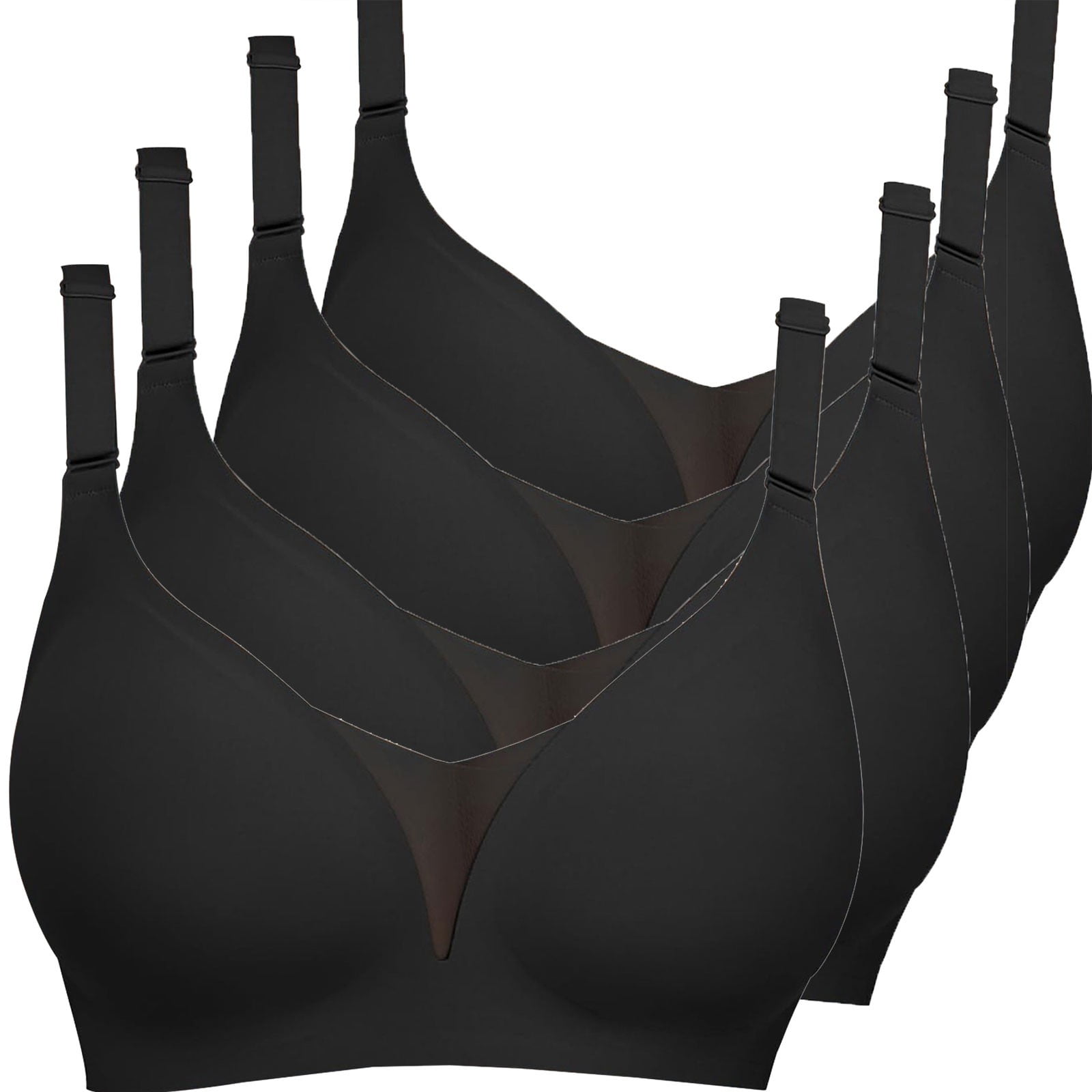 Bras for Women Wirefree Smoothing Available wireless 2025 New 4 Piece ...