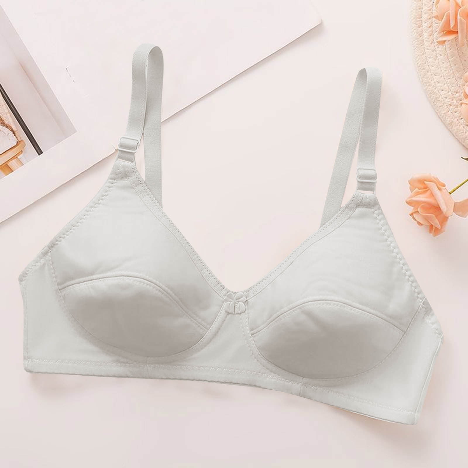 Bras for Women Women's Solid Color Back Buckle Thin Style Ventilate Bra ...