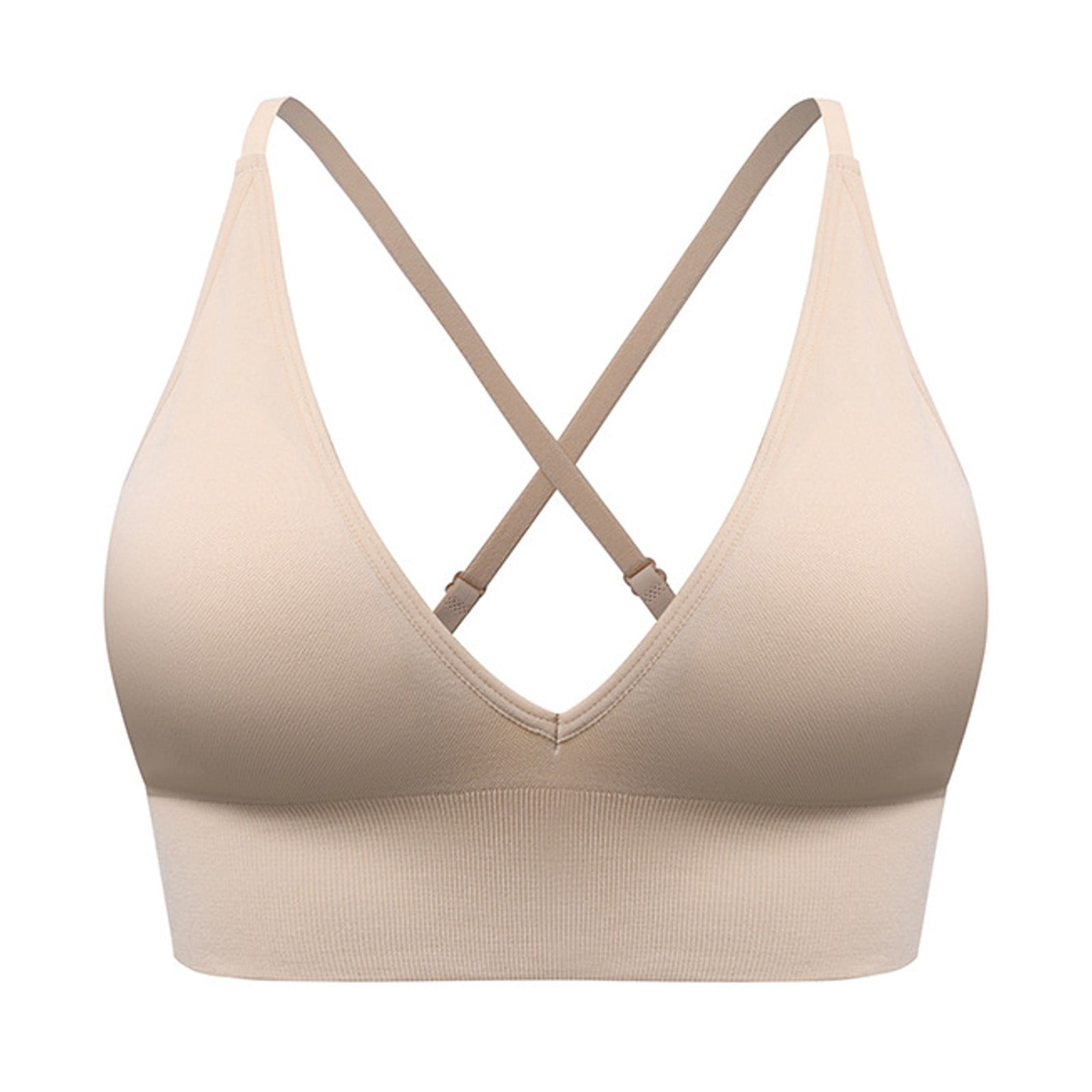 Bras for Women's V Neck Long Line Sports Bra Strap Padded Cup ...