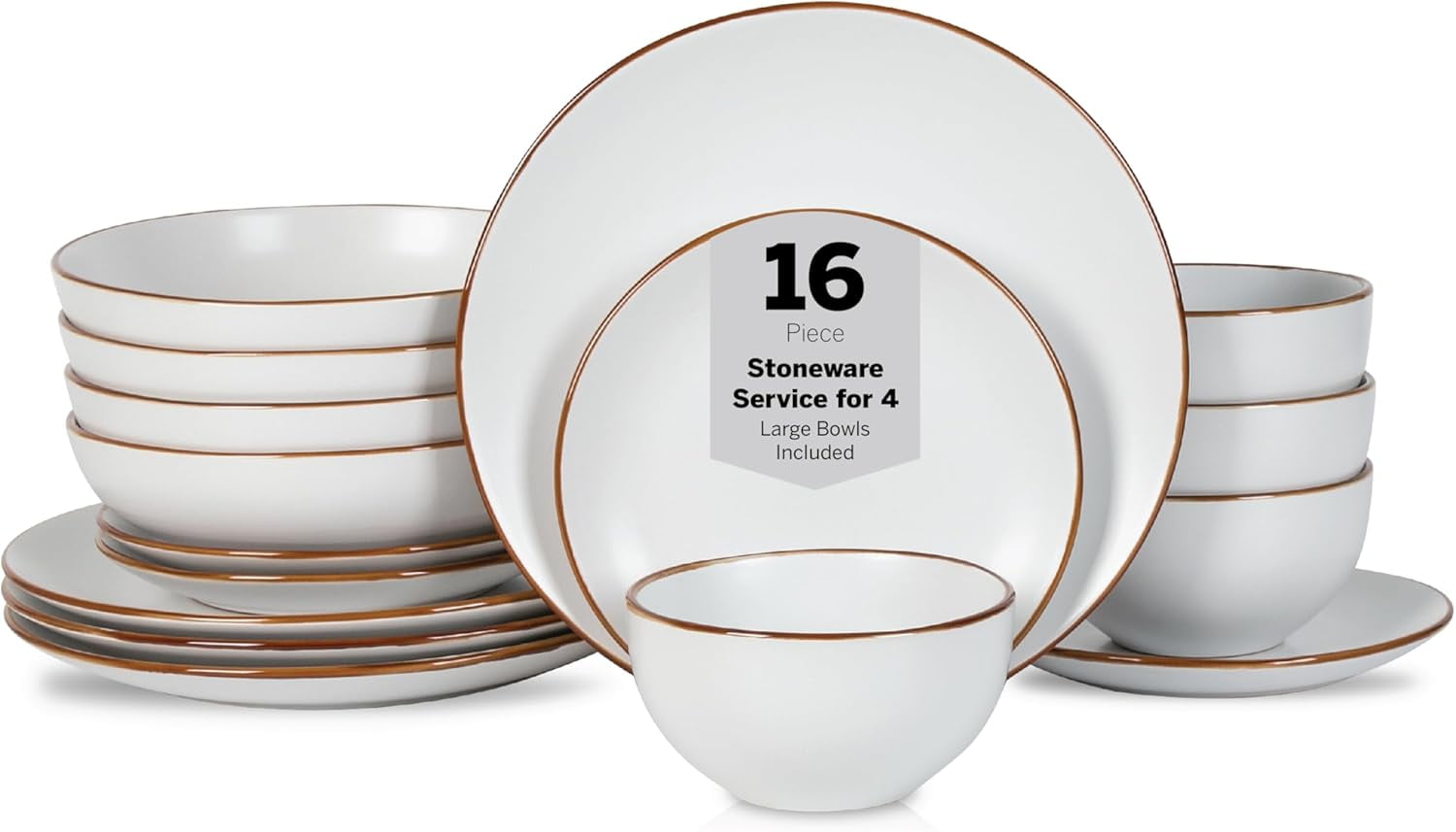 Brasa Modern Stoneware 16 Piece Dinnerware Sets, Plates and bowls Sets ...