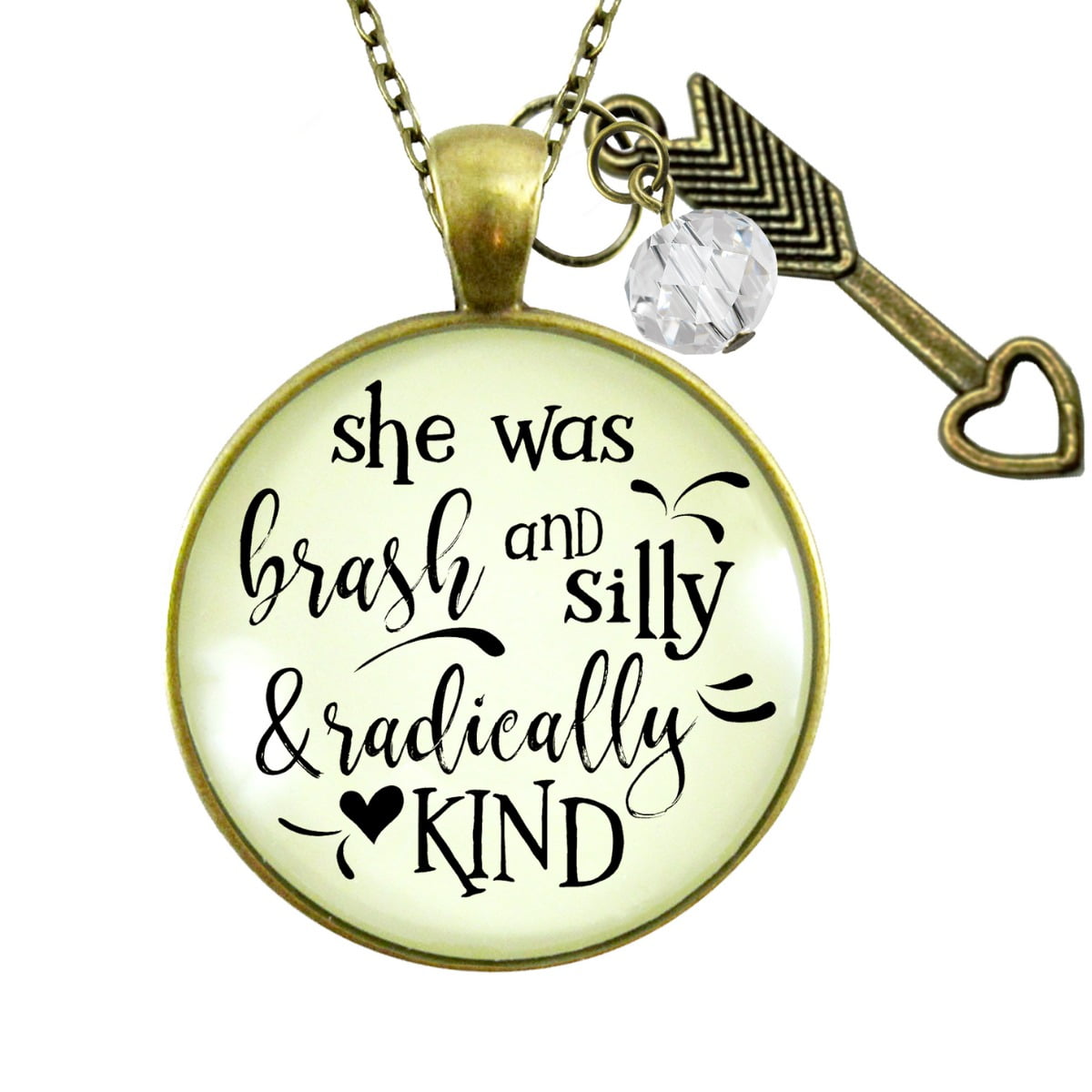 Brash Silly Radically Kind Necklace Gutsy Goodness Female Adult Bronze ...