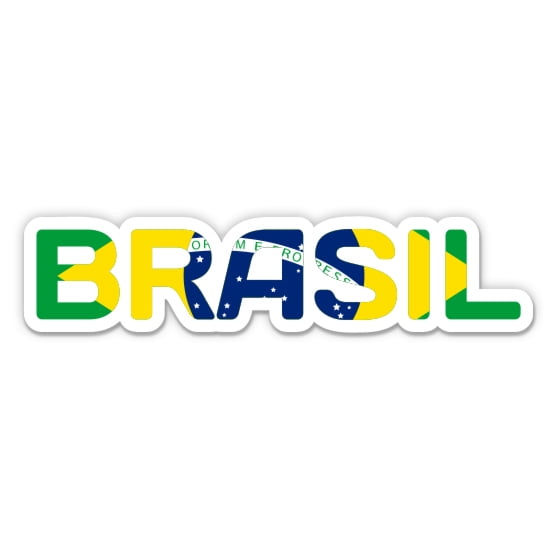 Brasil Flag Brazil Country Letters - 8" Vinyl Sticker - For Car Laptop ...