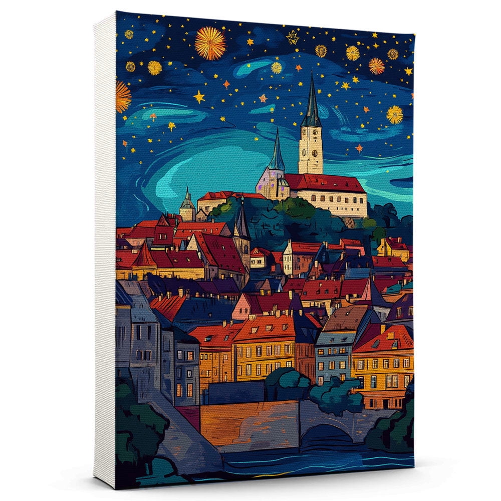 Brasilia Travel Starry Night Canvas Print, Brazil Canvas Wall art ...