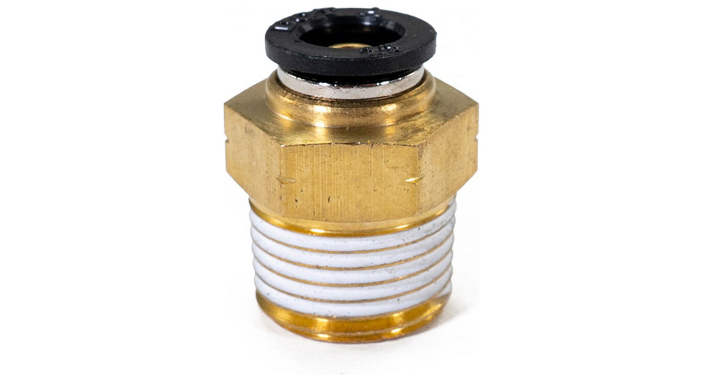 Brass 1/2" Male NPT to 3/8" PTC Fitting - Accepts 3/8" Air Line ...