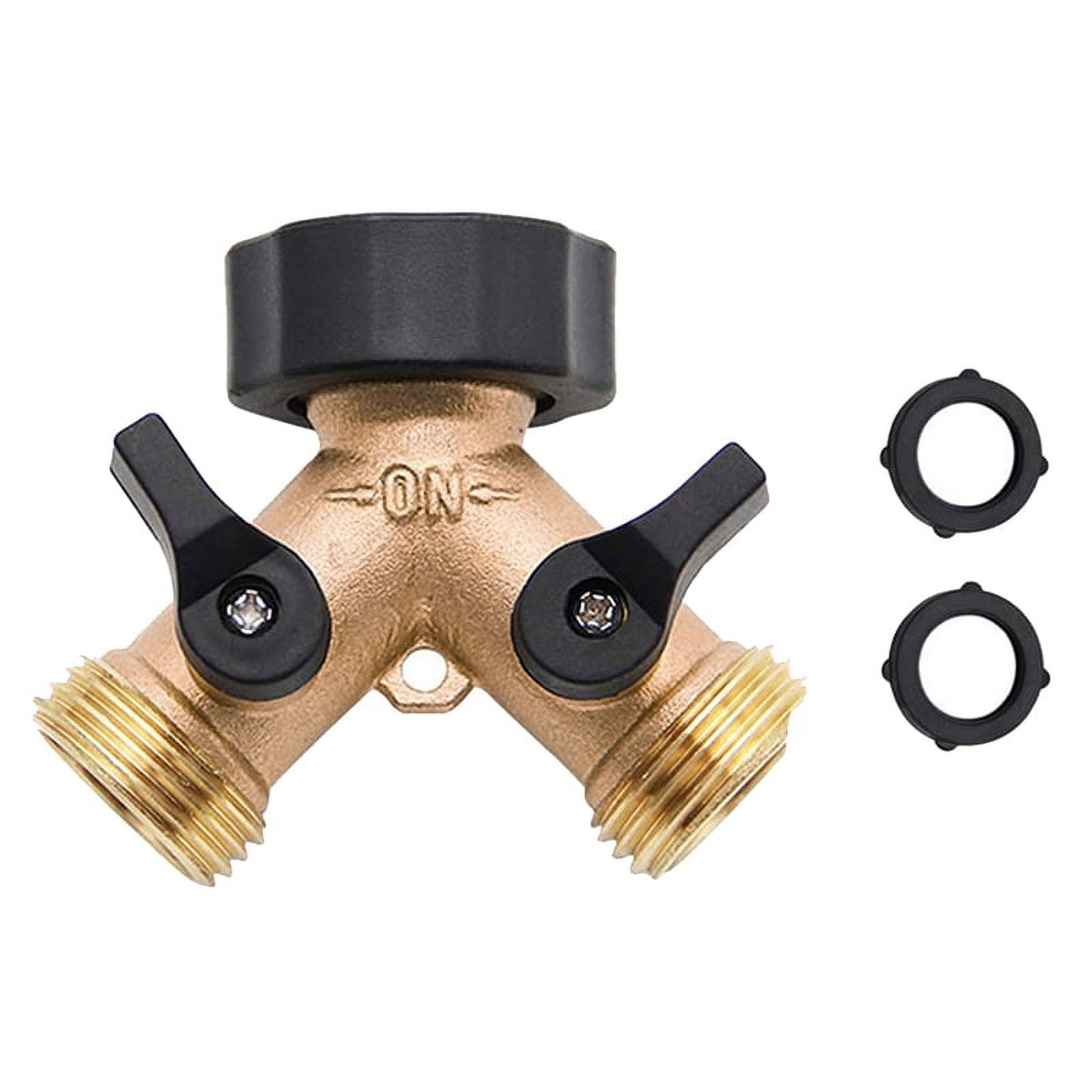 Brass 2-Way Garden Tap Female 3/4 Y Irrigation Valve Water Splitter ...