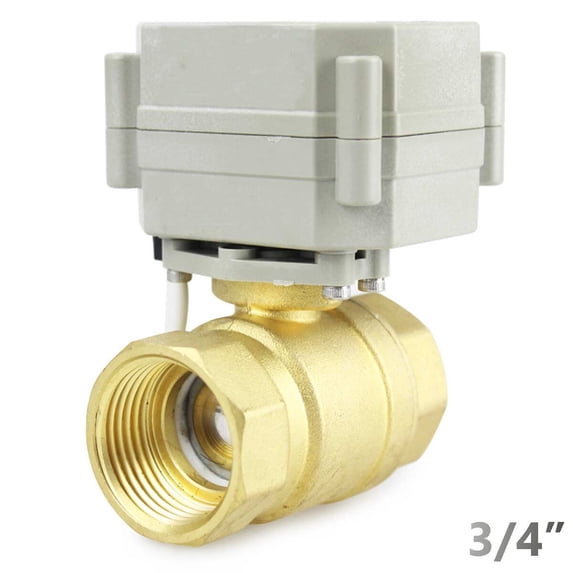 Brass 3/4" 12VDC CR2-01 2 Wires Power On/Off NPT Motorized Electrical ...