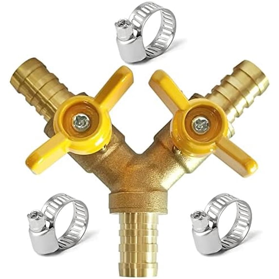 Brass 3/8 Inch 3-way Y-shaped Shut-off Ball Valve with 2-switch 3/8 ...