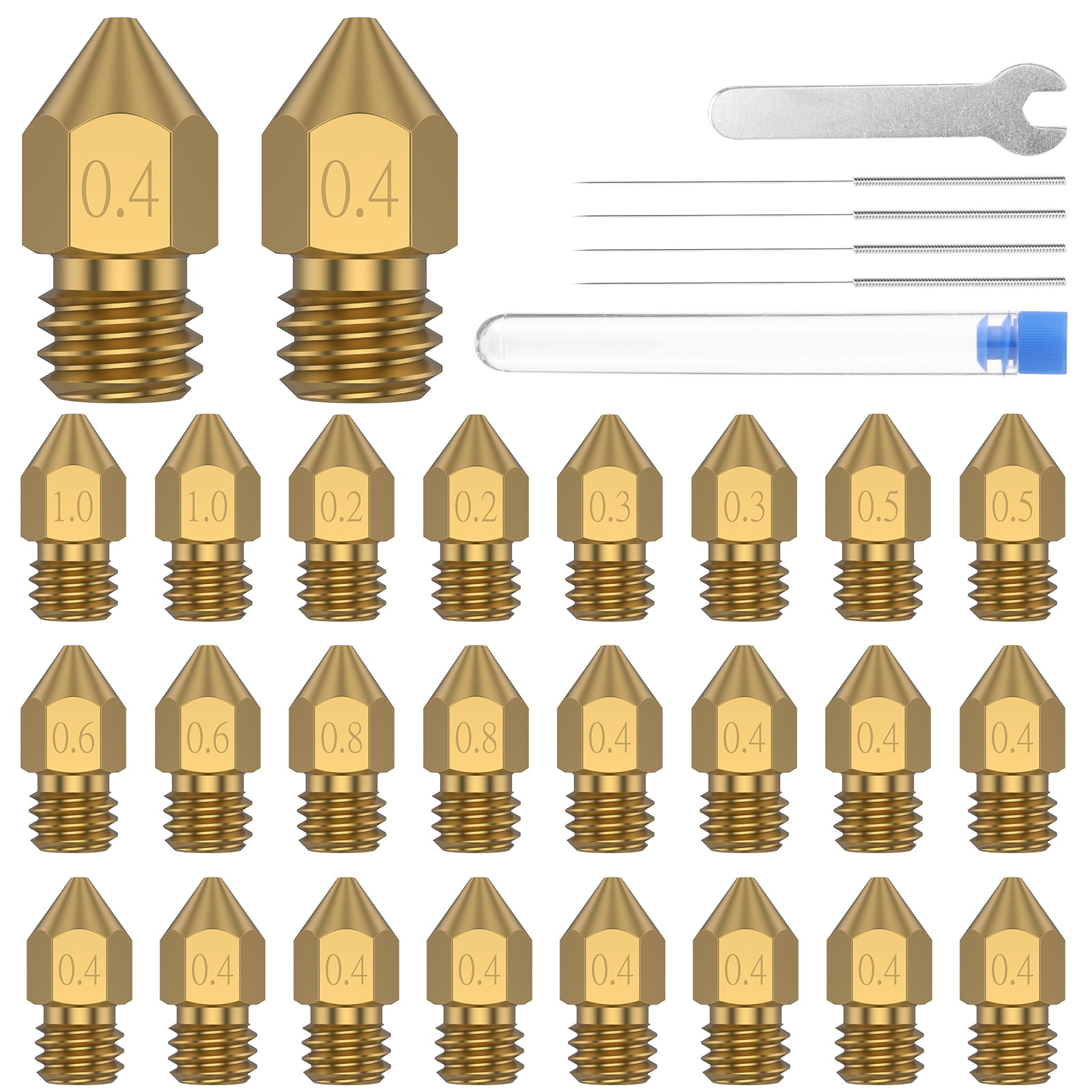 Brass 3D Printer Nozzles Kit Efficient Smooth 3D Printing Nozzles ...