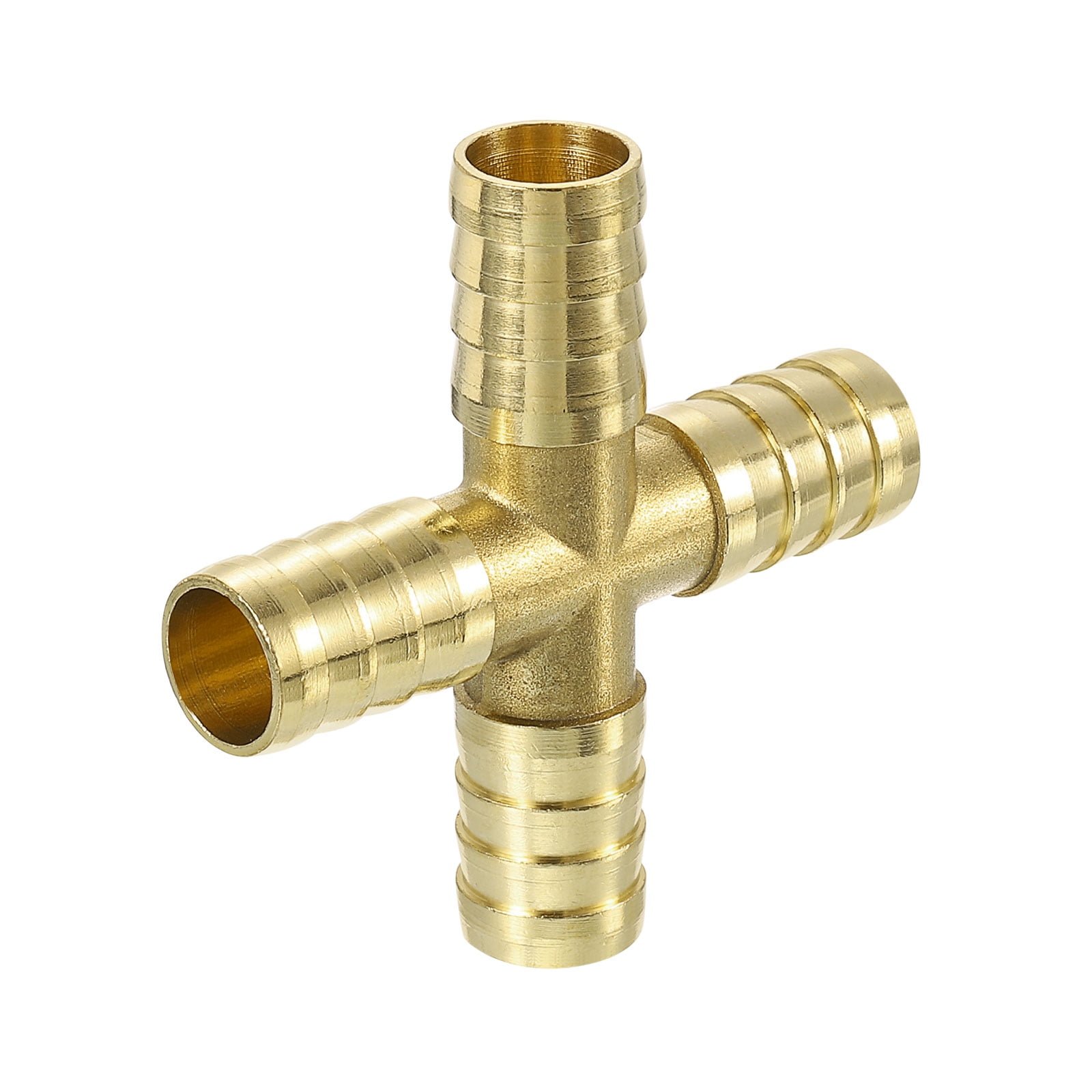 Brass 4-Way Pipe Fitting, 1/2" (14mm) Cross Barb Union Fitting Pipe ...