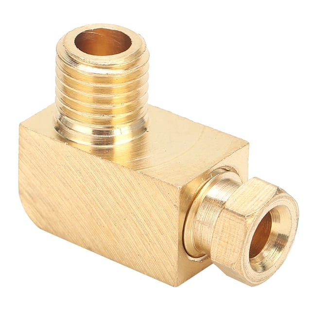 Brass 90 Degree Elbow Compression Tube Pipe Fitting Connector Adapter for Oil Lubrication System ...