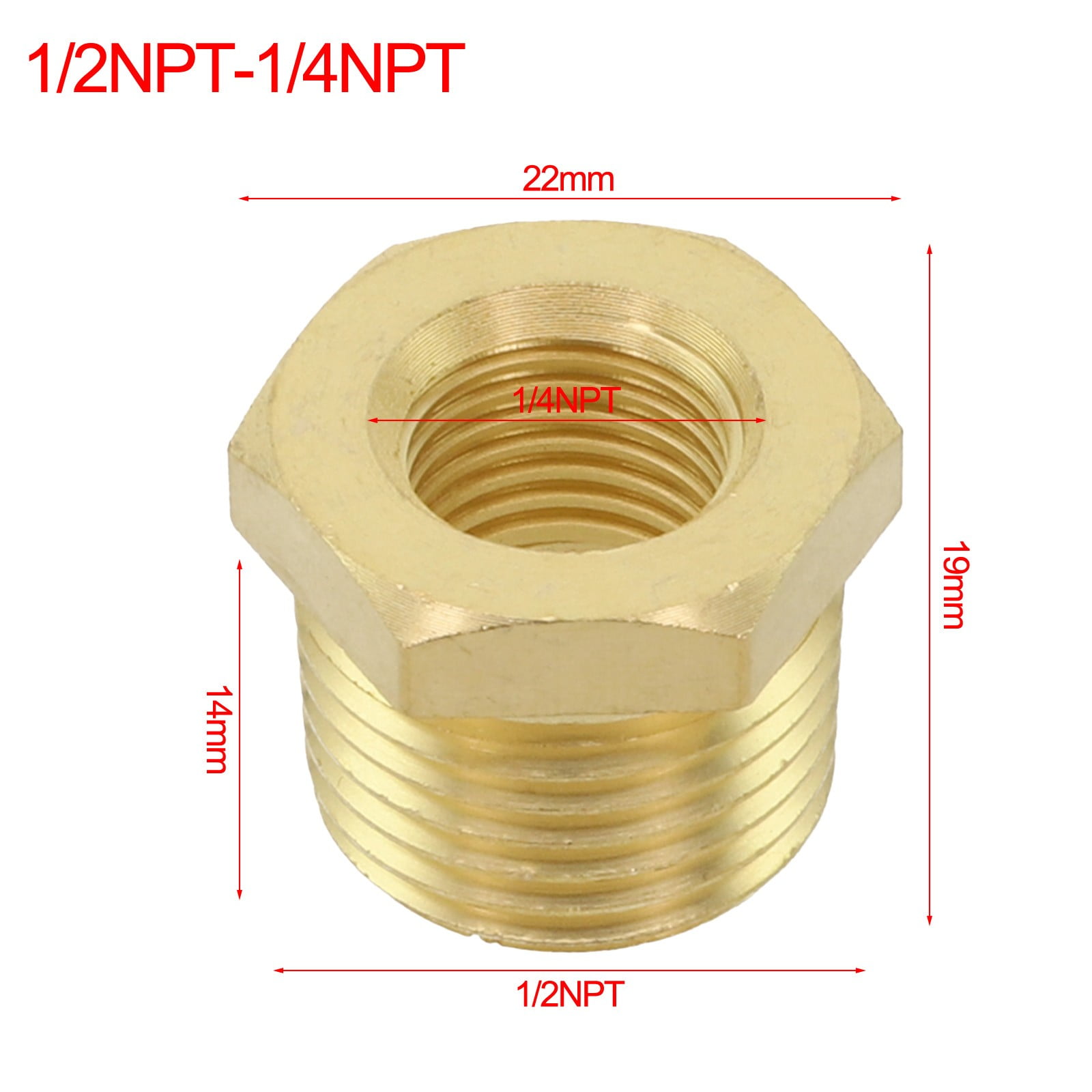Brass Adapter Fitting Reducing Hexagon Bush Bushing Male To Female ...