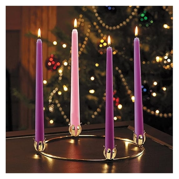 Brass Advent Wreath 11 Inch - Christmas Table Centerpiece - Traditional ...