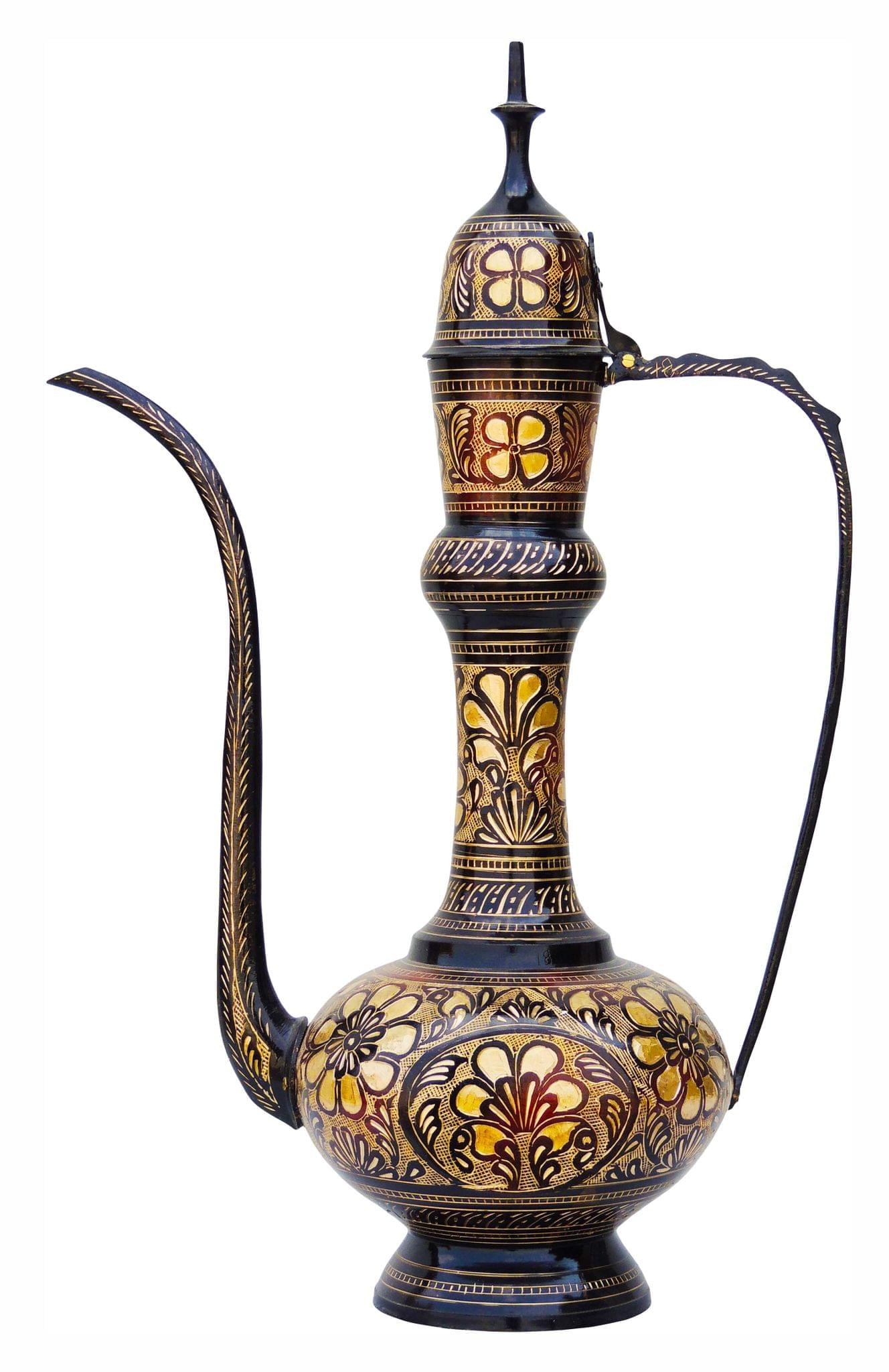 Brass Aftaba Surahi 2Kg, Surai, Metal Teapot, Vintage Pitcher, Mughal ...