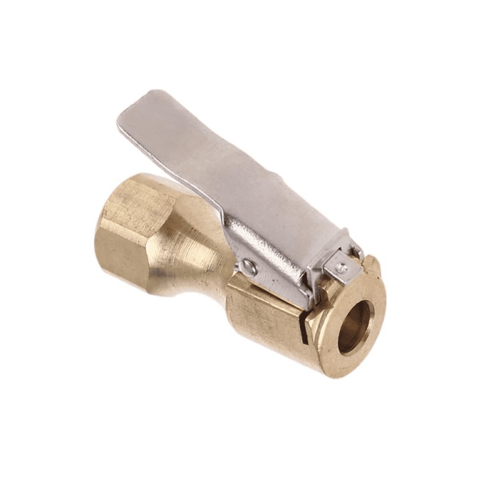 Brass Air Chuck Closed Flow Straight Tire Chuck with Lock-on Clip for ...