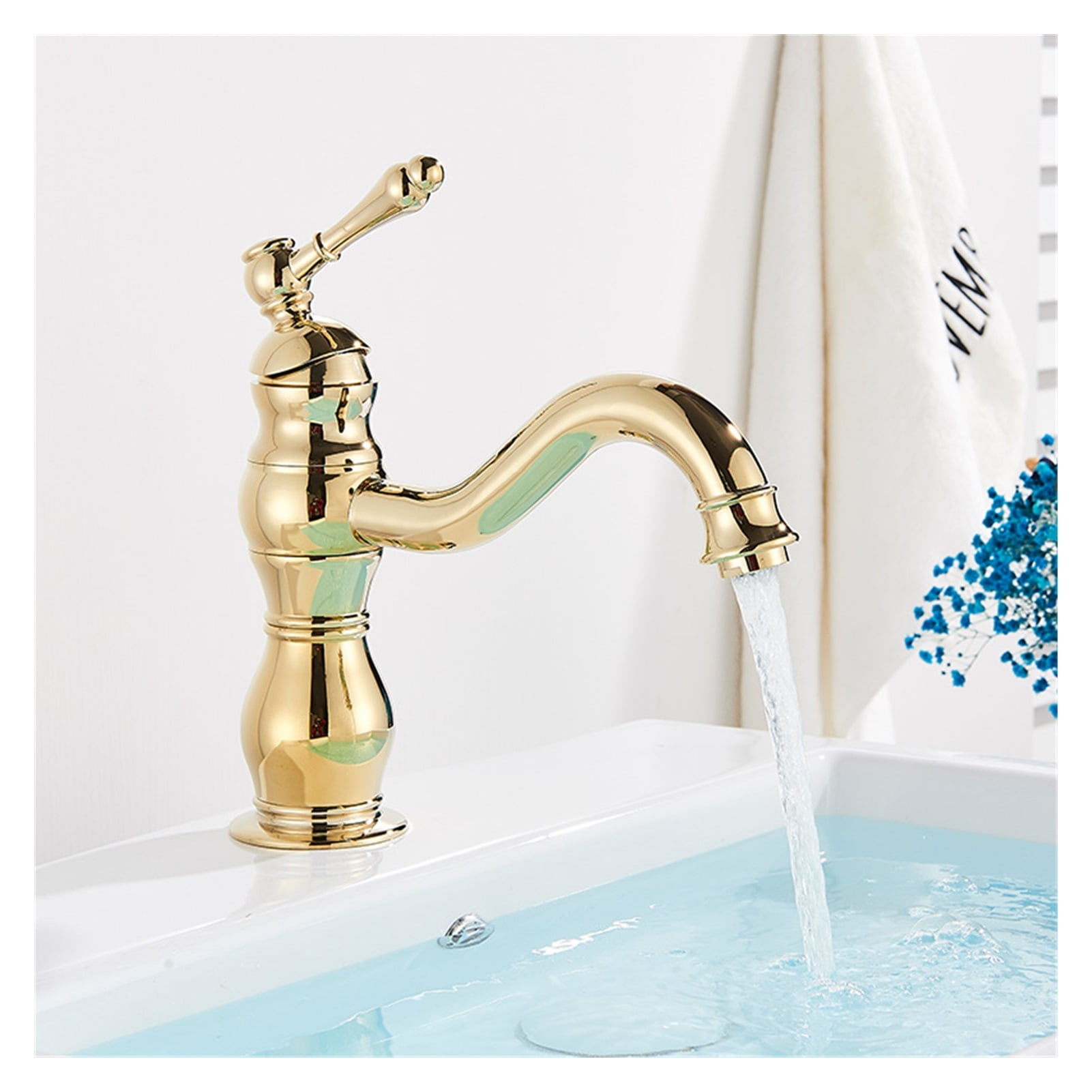 Brass Antique Brass Taps Bathroom Faucet Basin Faucet Cold Water Column ...