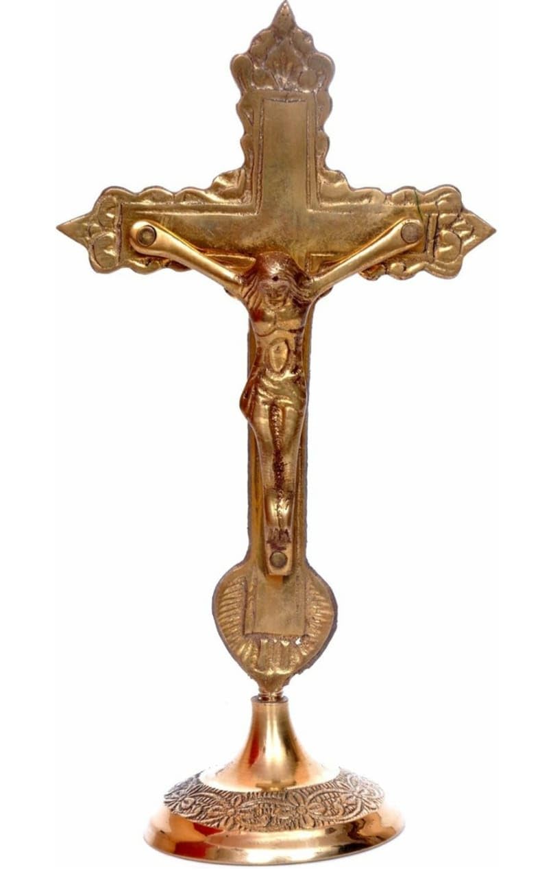 Brass Antique Christian Cross Jesus Christ Statue 6 inch15cm - Walmart.com