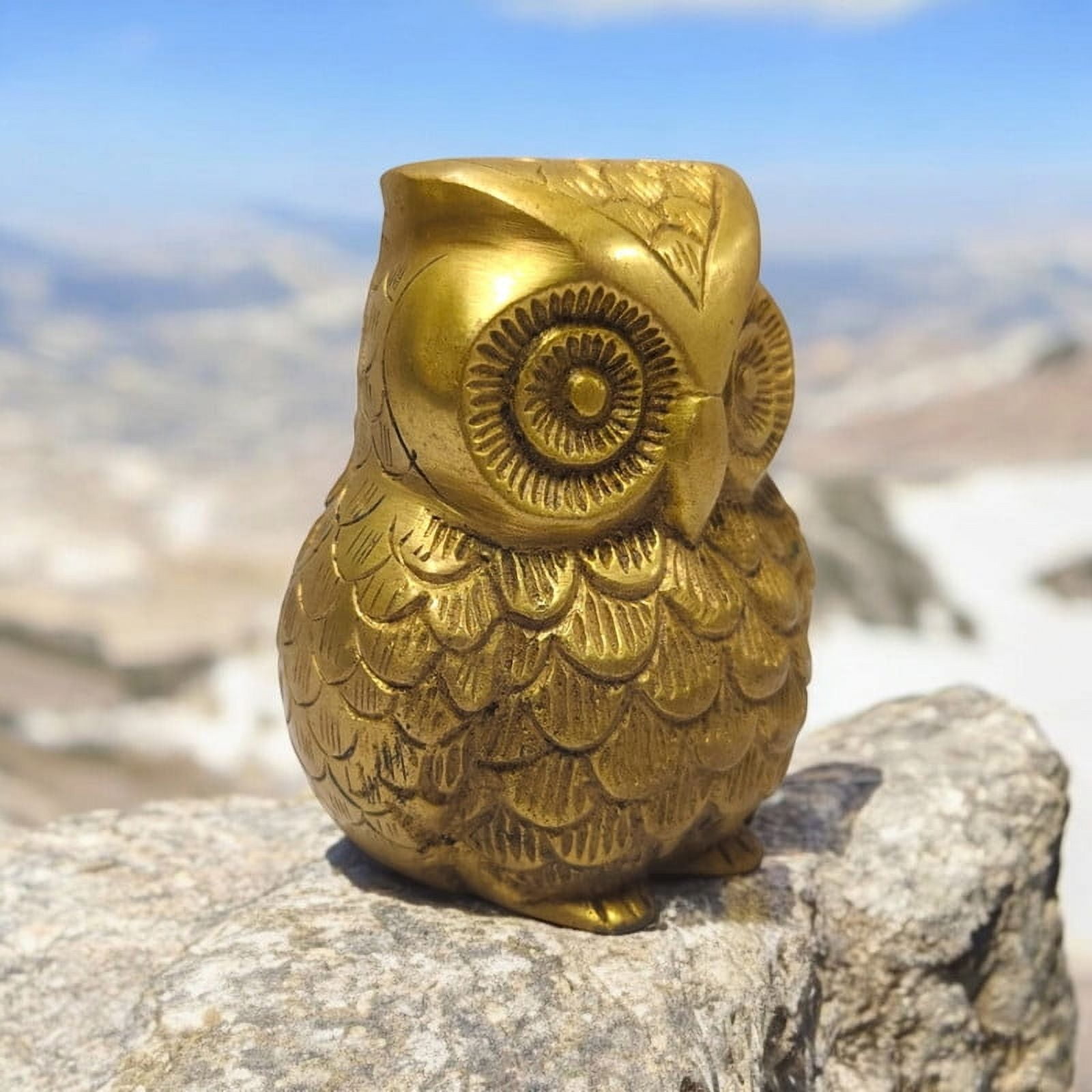 Brass Antique Owl Bird Statue Home Décor Maa Lakshmi (Laxmi) Savari ...