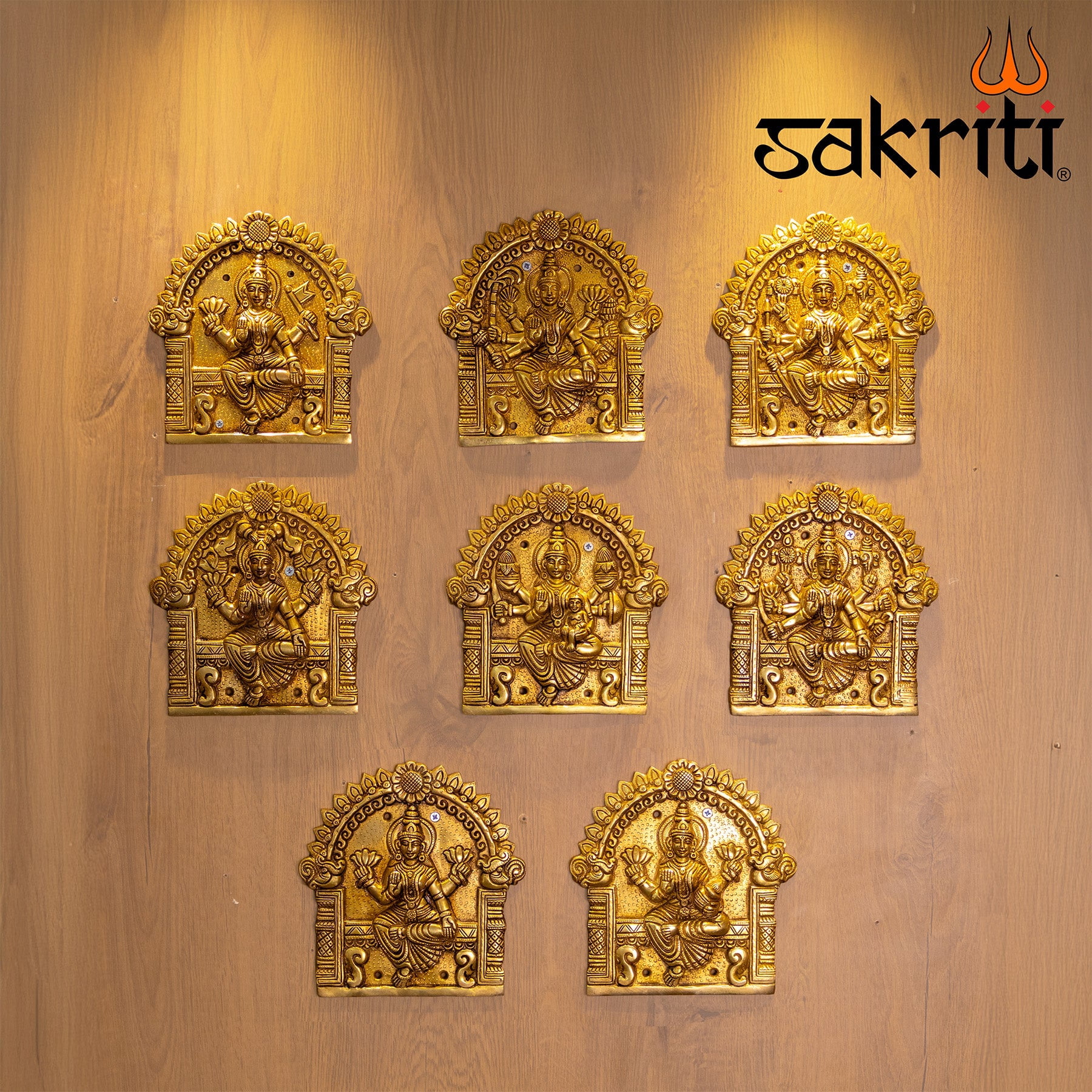 Brass Arch Astalakshmi Wall Mounted Plates – 7.5 Inch Height | Premium ...