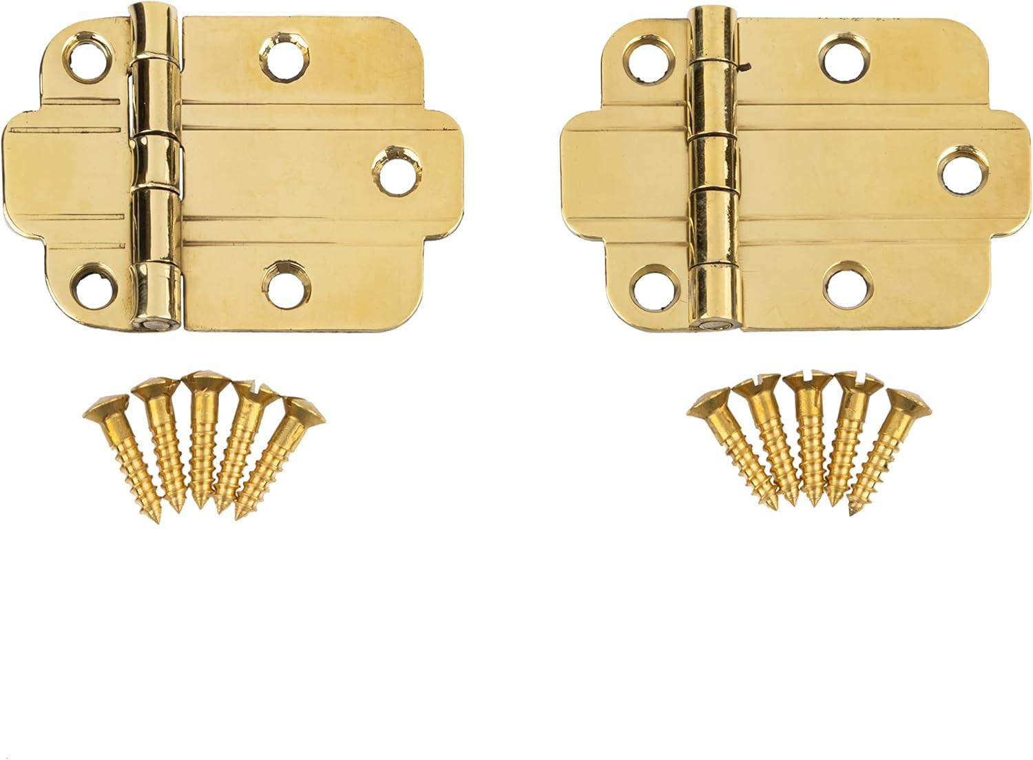 Brass Art Deco Flush Mount Cabinet Door Hinge | Pack of 2 | Hoosier ...