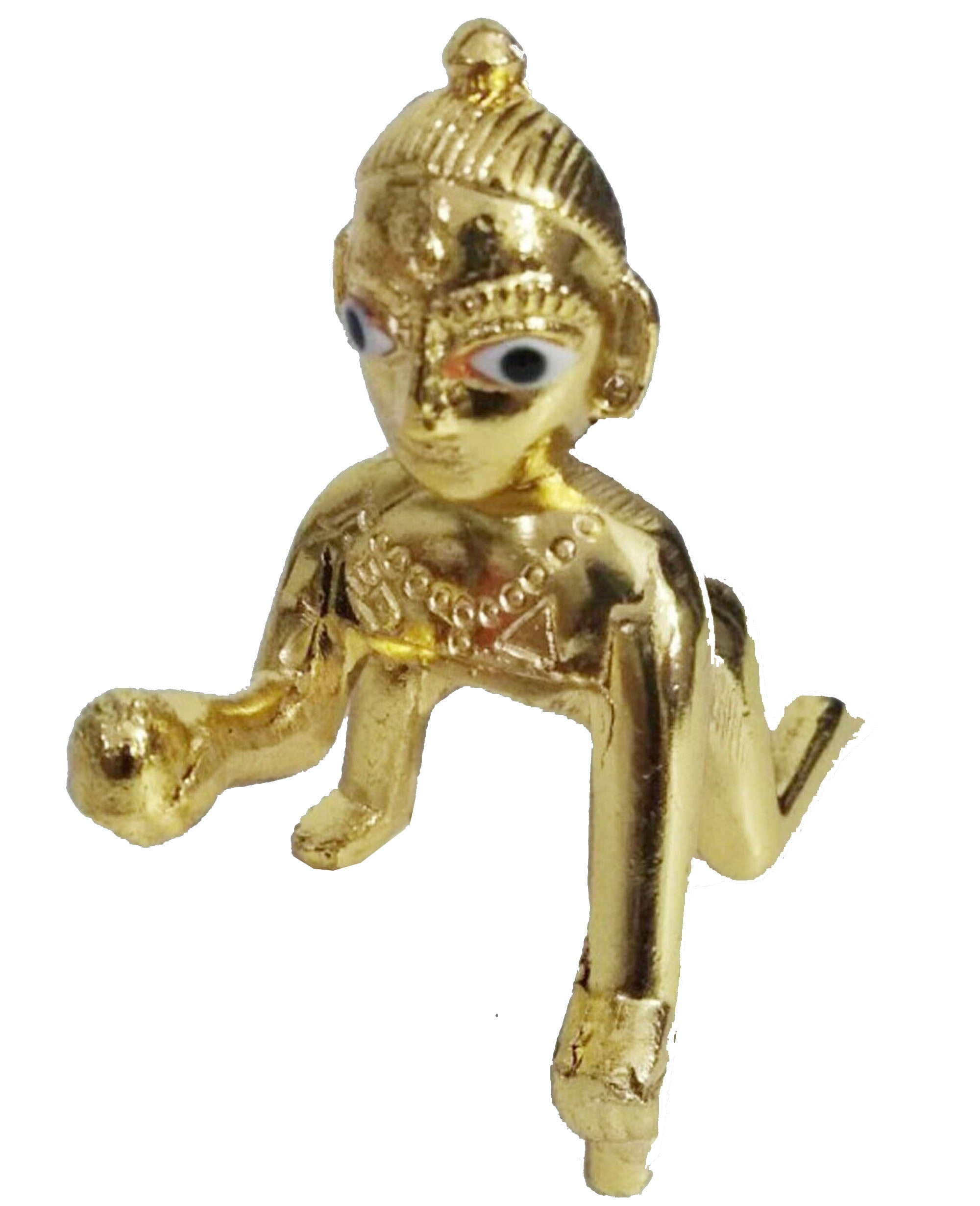 Brass Bal Gopal Idol Laddu Gopal Statue Golden Thakurji Murti H-3.5 ...