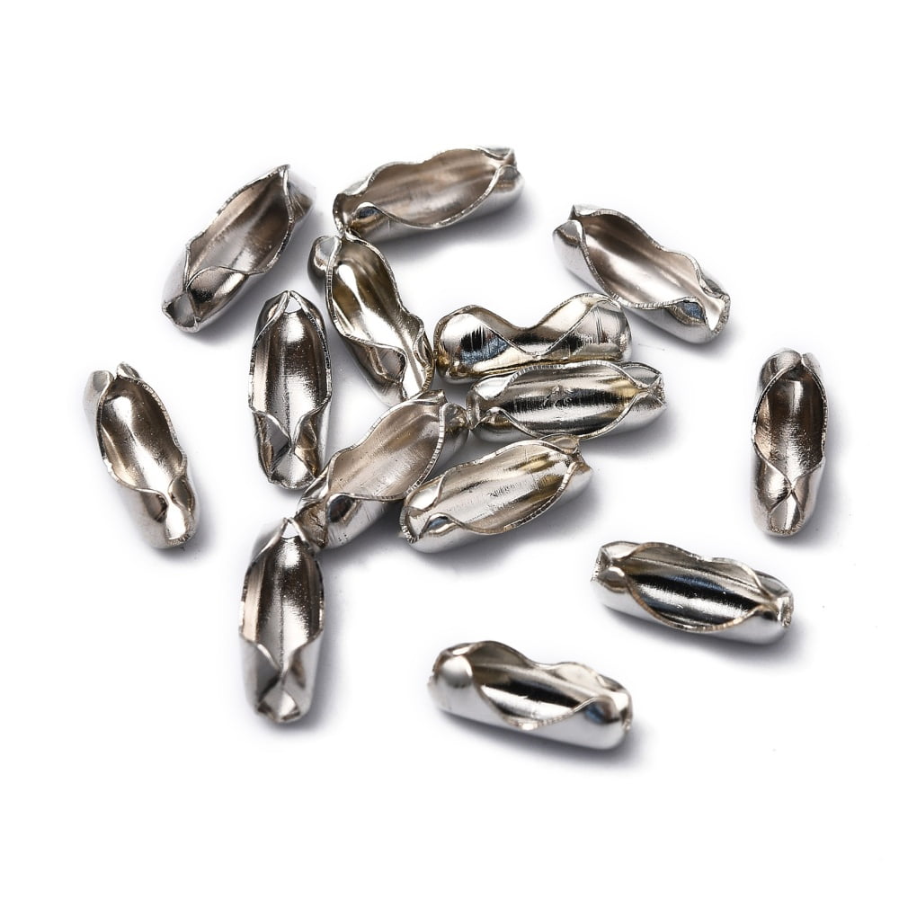 Brass Ball Chain Connectors Platinum 7.5x2.5mm Hole: 0.8mm Fit for 2mm ...