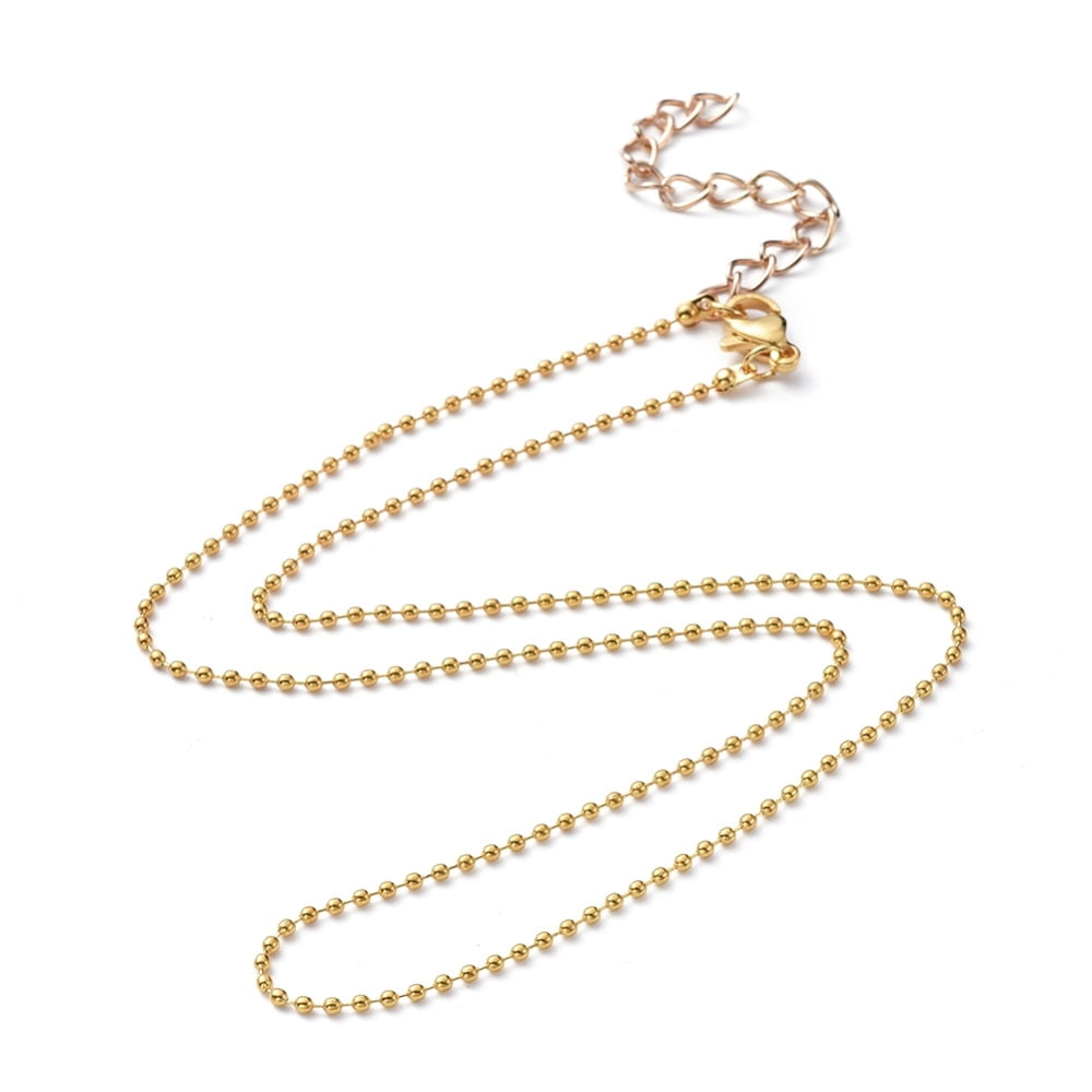 Brass Ball Chains Necklace Making with Iron Chain Extender and 304 ...