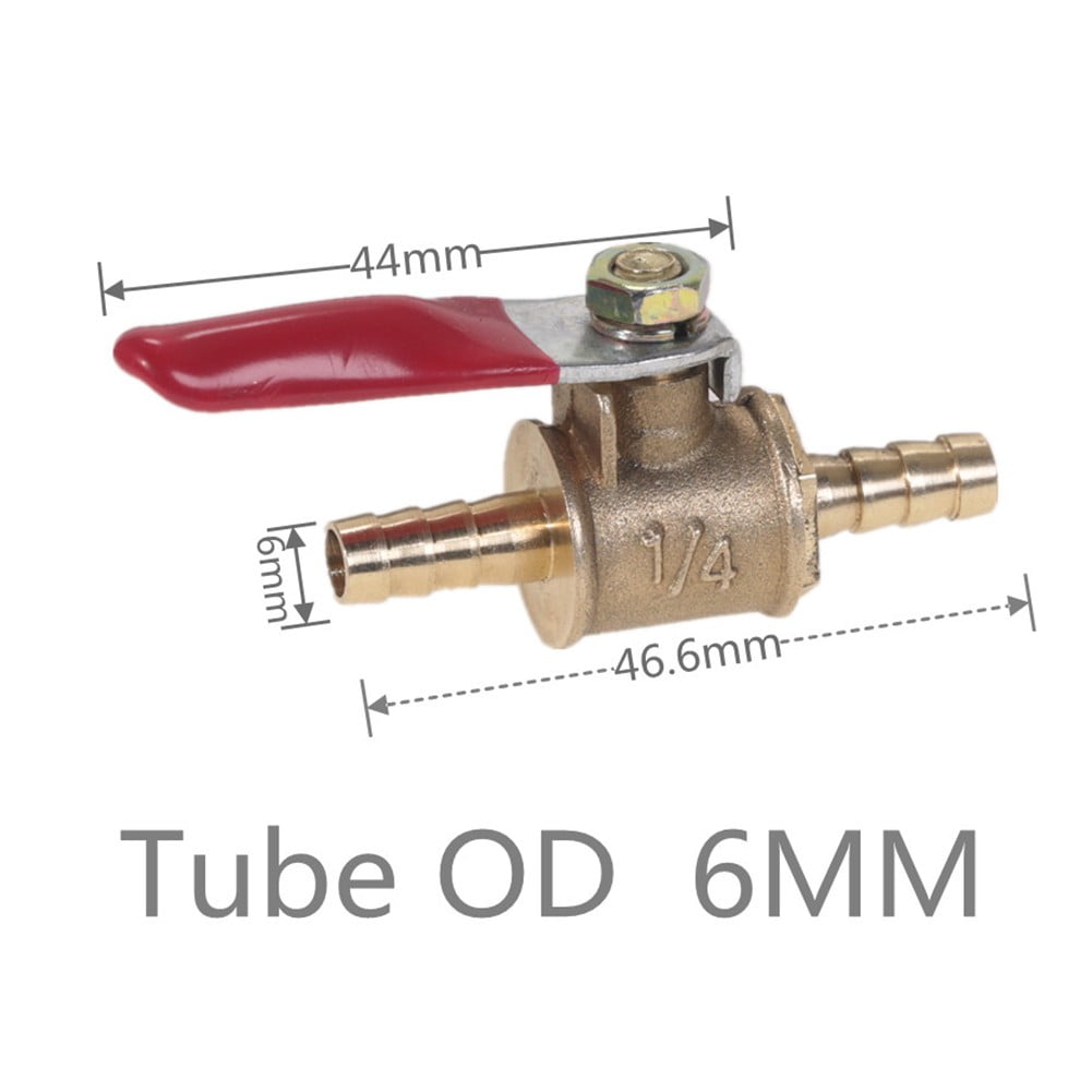 Brass Ball Valve 6Mm 8Mm 10Mm 12Mm Hose Barb Water/Air Gas Line Shut ...