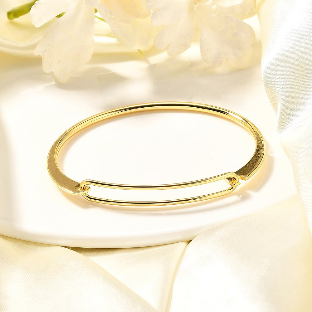 Brass Bangles Real 18K Gold Plated 2 inchx2-3/8 inch(49x61mm) - Walmart.com