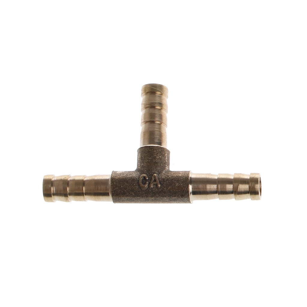 Brass Barb Hose Fitting Tee Connector 3-way Hose Joint Tube T-shape ...