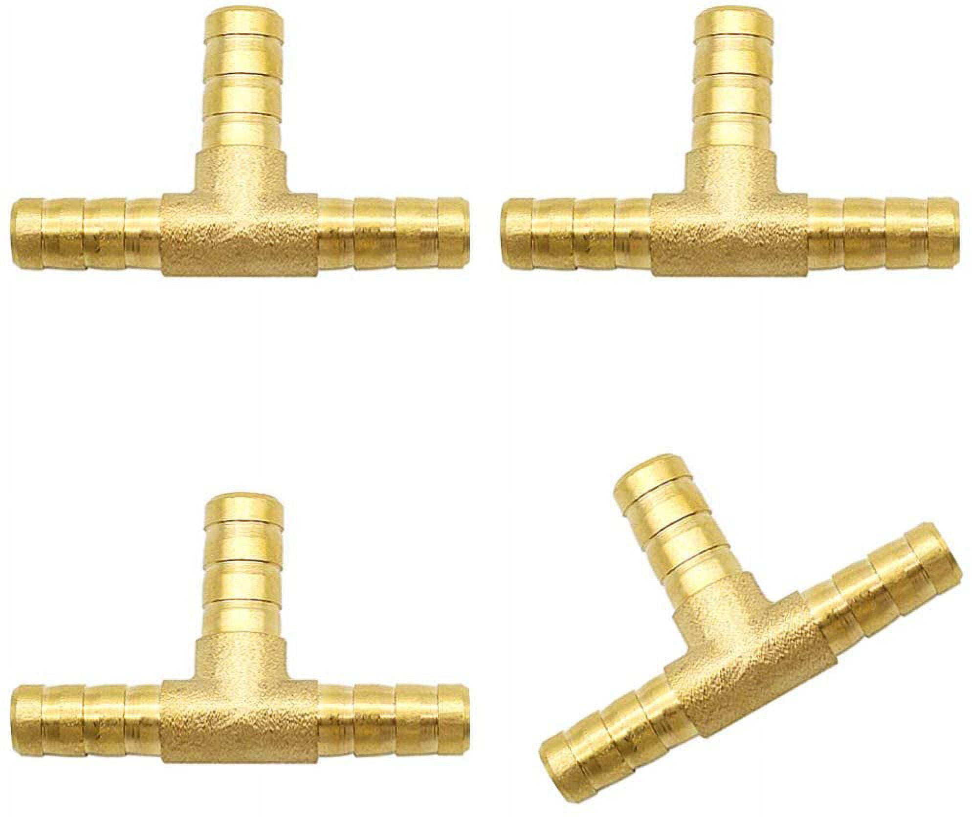 Brass Barb Splicer Fitting Y-Shaped 3 Way Barb Hose Fitting Barbed Tee ...