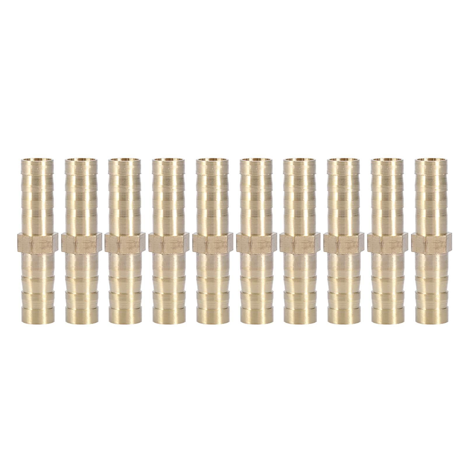 Brass Barbed Straight 2-Way Pipe Connector Tube Joiner Fitting 6/8/10 ...