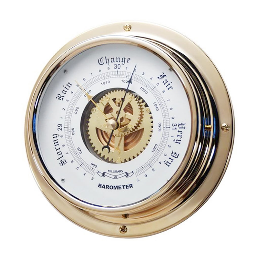 Brass Barometer Marine Weather Stations 180mm Diameter Maritimes Barometers for Yacht Outdoor ...