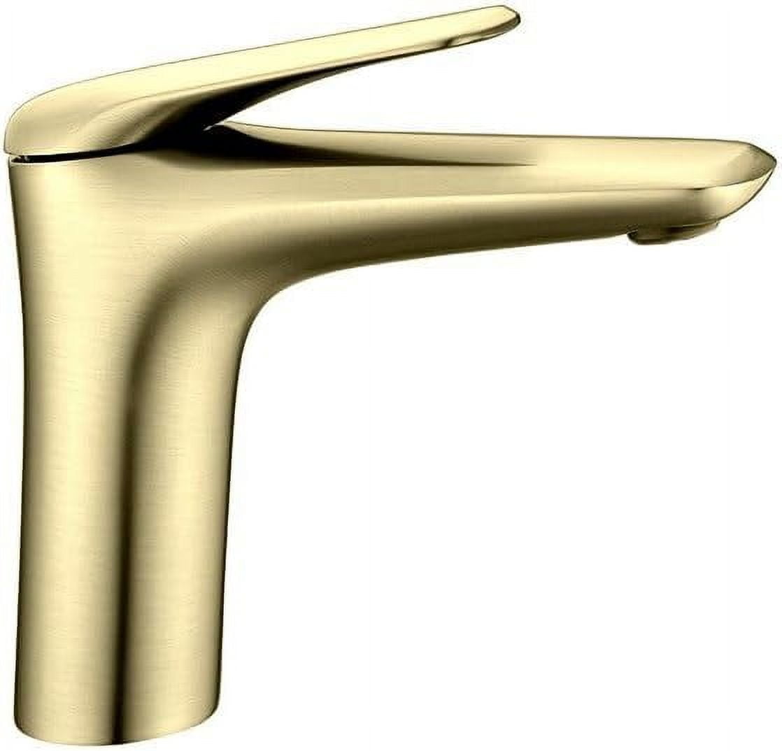 Brass Bathroom Basin Faucet Deck Mount Basin Mixer Faucet Brushed Gold ...