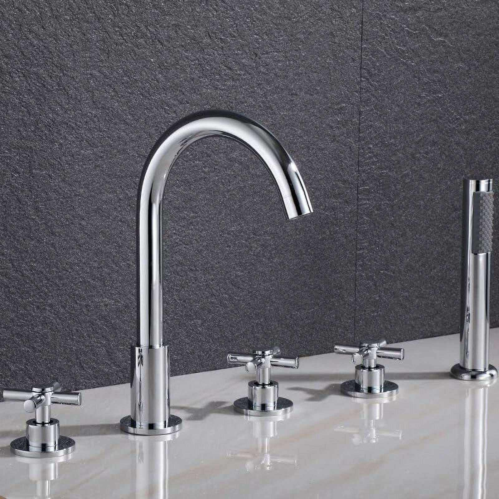 Brass Bathroom Sink Mixer Split Type 5 Pcs Bathtub Faucet Set Cold and ...