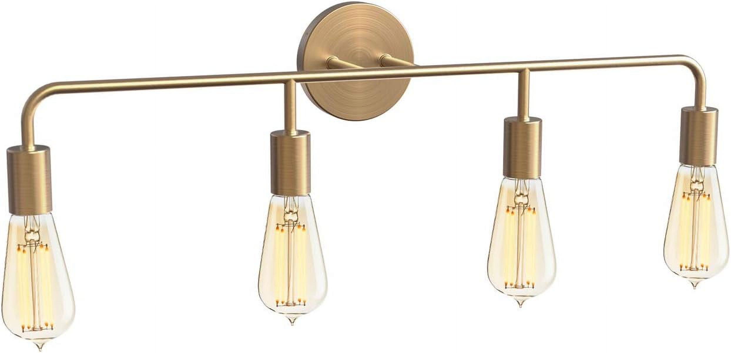 Brass Bathroom Vanity Light - 4-Light Wall Fixture, 30 Inch Wide ...