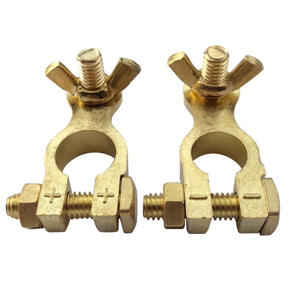 Brass Battery Terminals Connectors Clamp, Ampper Top Post Battery ...