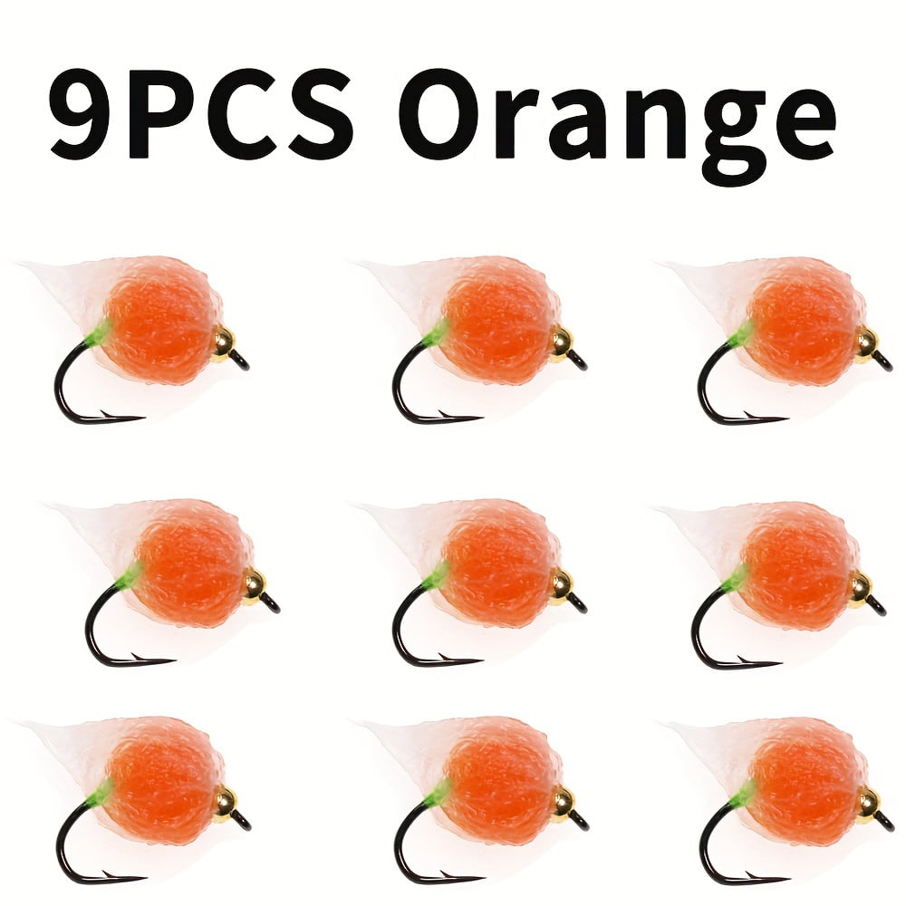 Brass Bead Head Glo Bug Flies Designed for Salmon Fishing, Effective ...