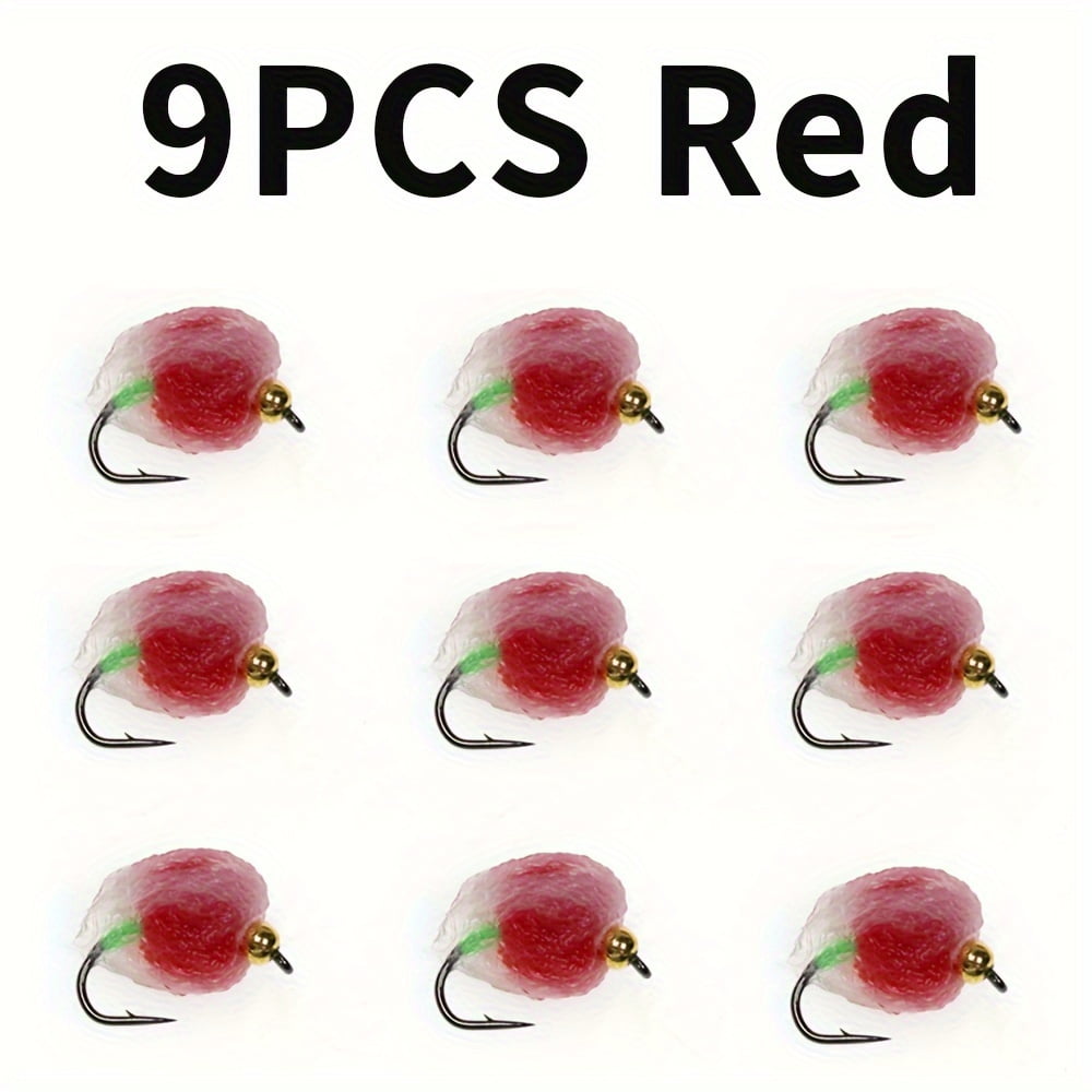 Brass Bead Head Glo Bug Flies Designed for Salmon Fishing, Effective ...