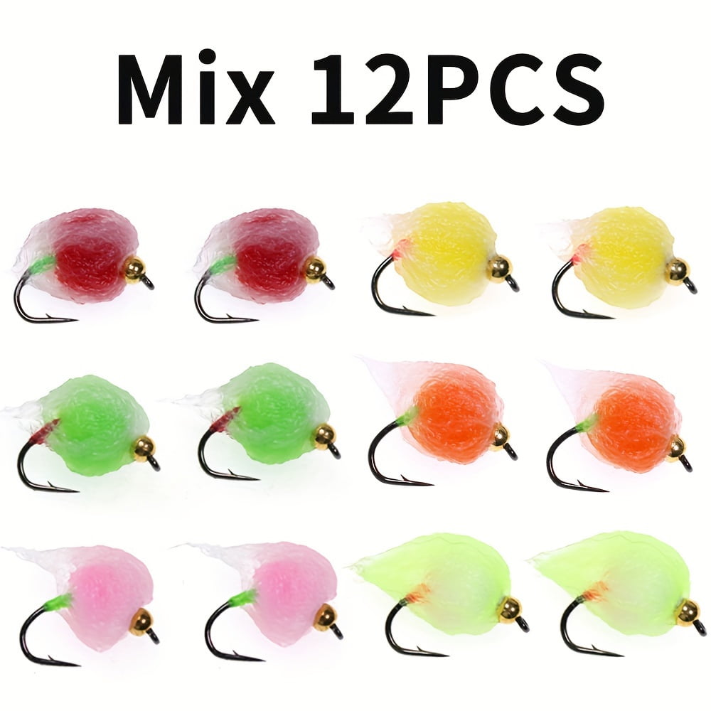 Brass Bead Head Glo Bug Flies Designed for Salmon Fishing, Effective ...