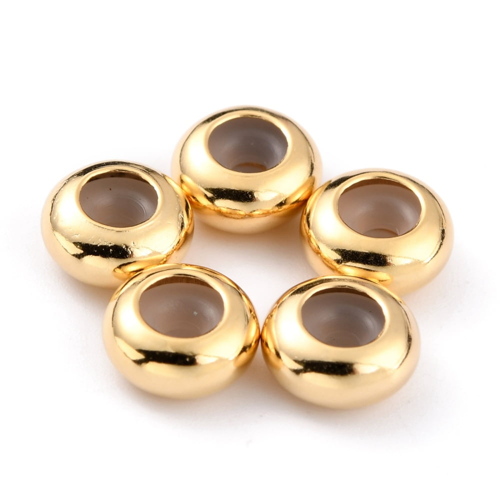 Brass Beads with Rubber Inside Slider Beads Long-Lasting Plated ...