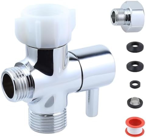 Brass Bidet T Adapter with Shut off Valve T Valve Adapter for Bidet 7/8 ...