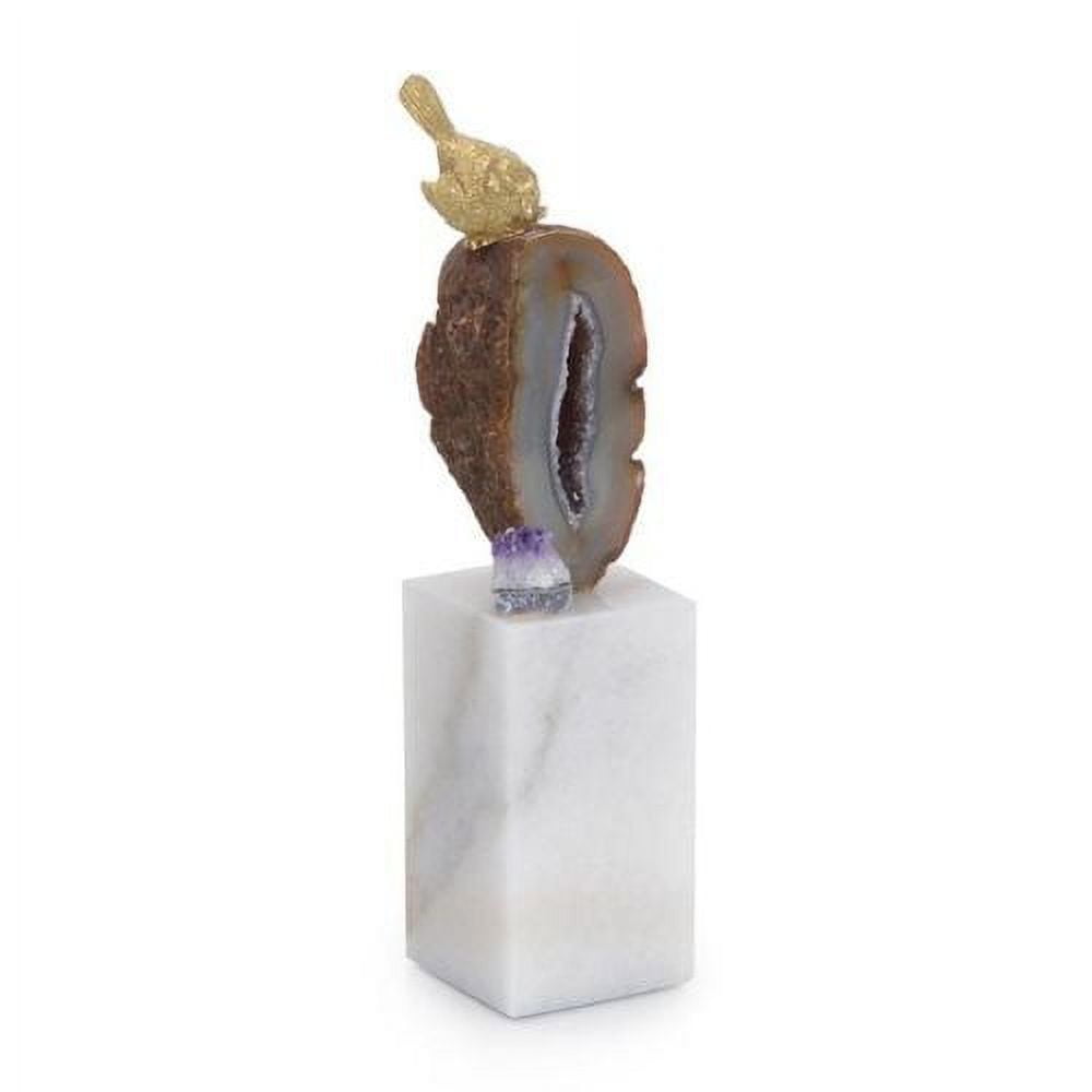 Timeless Elegance - Brass Bird and Geode Sculpture I - Perfect for ...