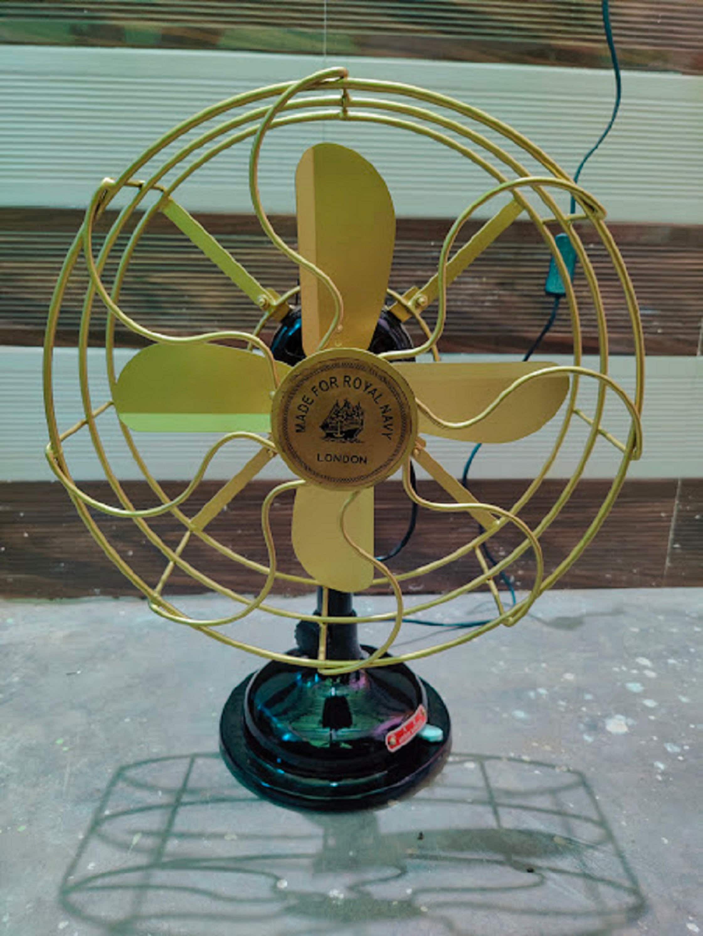 Brass Blade and Cage Table Fan Oscillating Desk Fan - Walmart.com